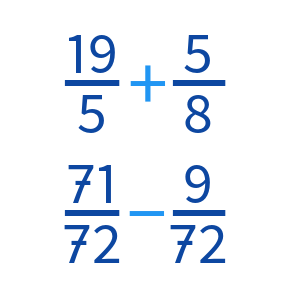 Übungen - Sumar y restar fracciones